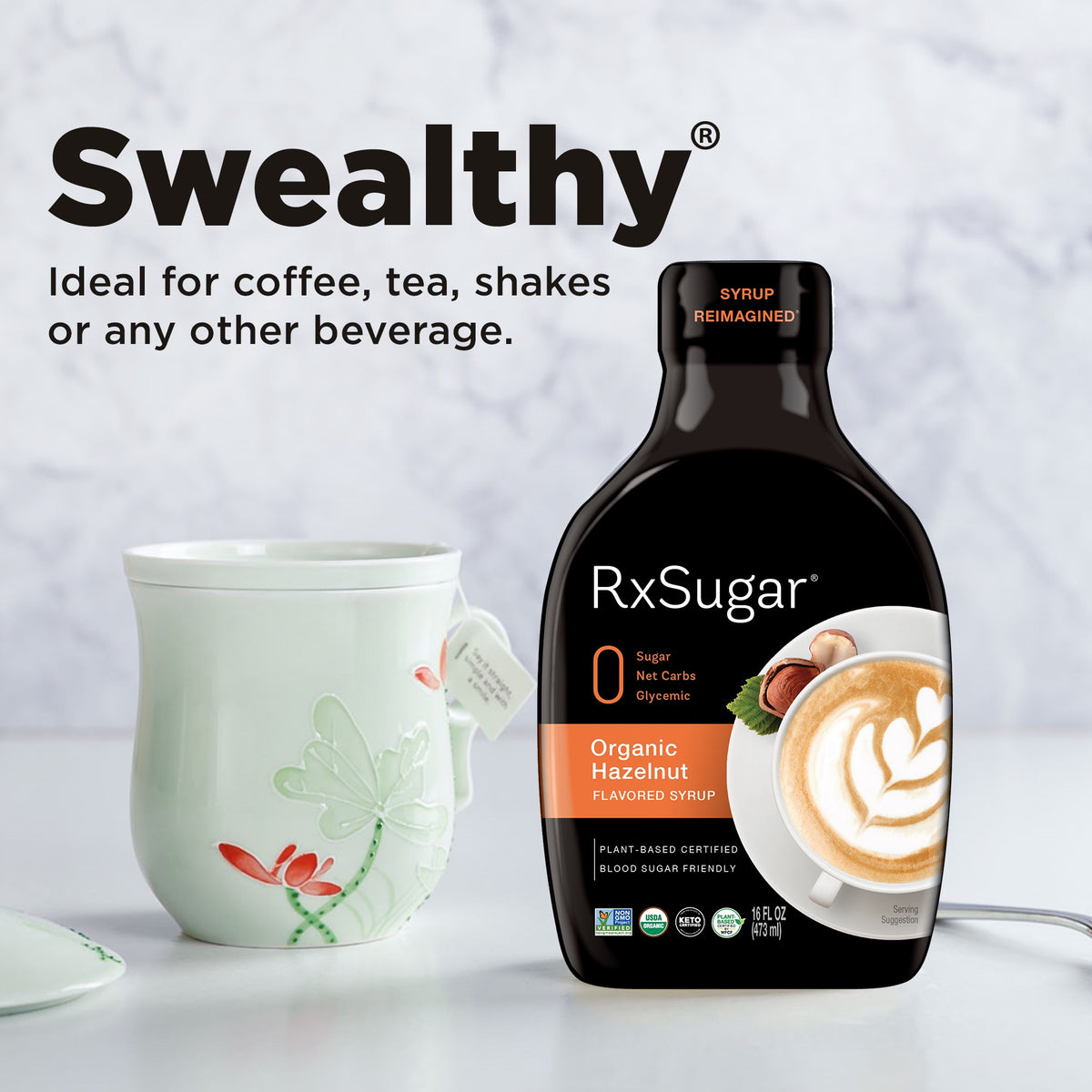 Organic Hazelnut Syrup - Zero Calories - RxSugar®
