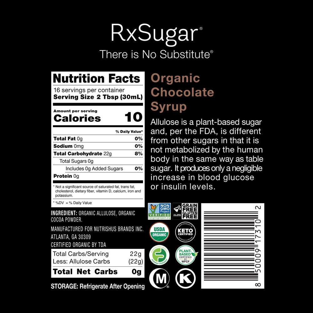 Organic Chocolate Syrup | RxSugar - RxSugar®