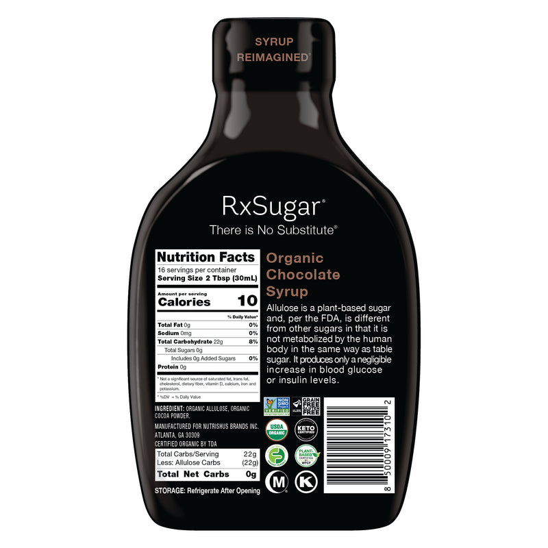 RxSugar Organic Chocolate Syrup - RxSugar®