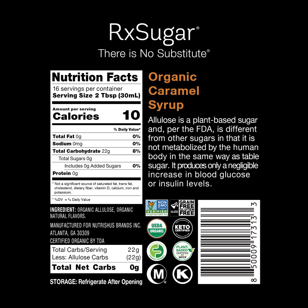Organic Caramel Syrup | RxSugar - RxSugar®