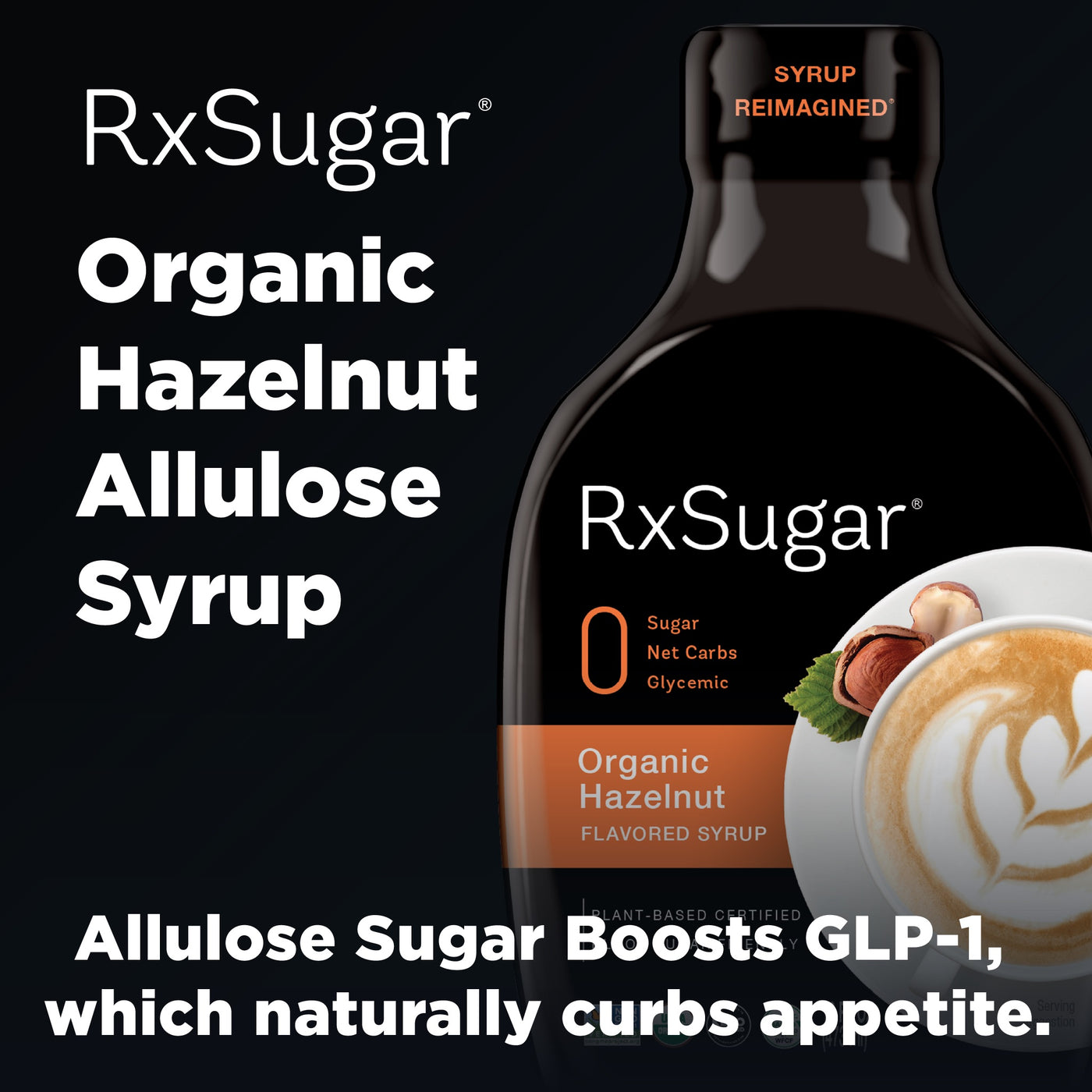 Organic Hazelnut Syrup - Zero Calories - RxSugar®