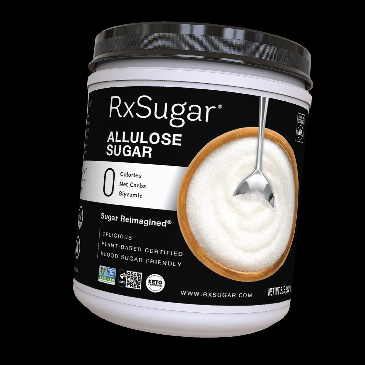 RxSugar 2 lb (32 oz.) Keto, Paleo, Allulose Sugar, Non-GMO, 0 Calories ...